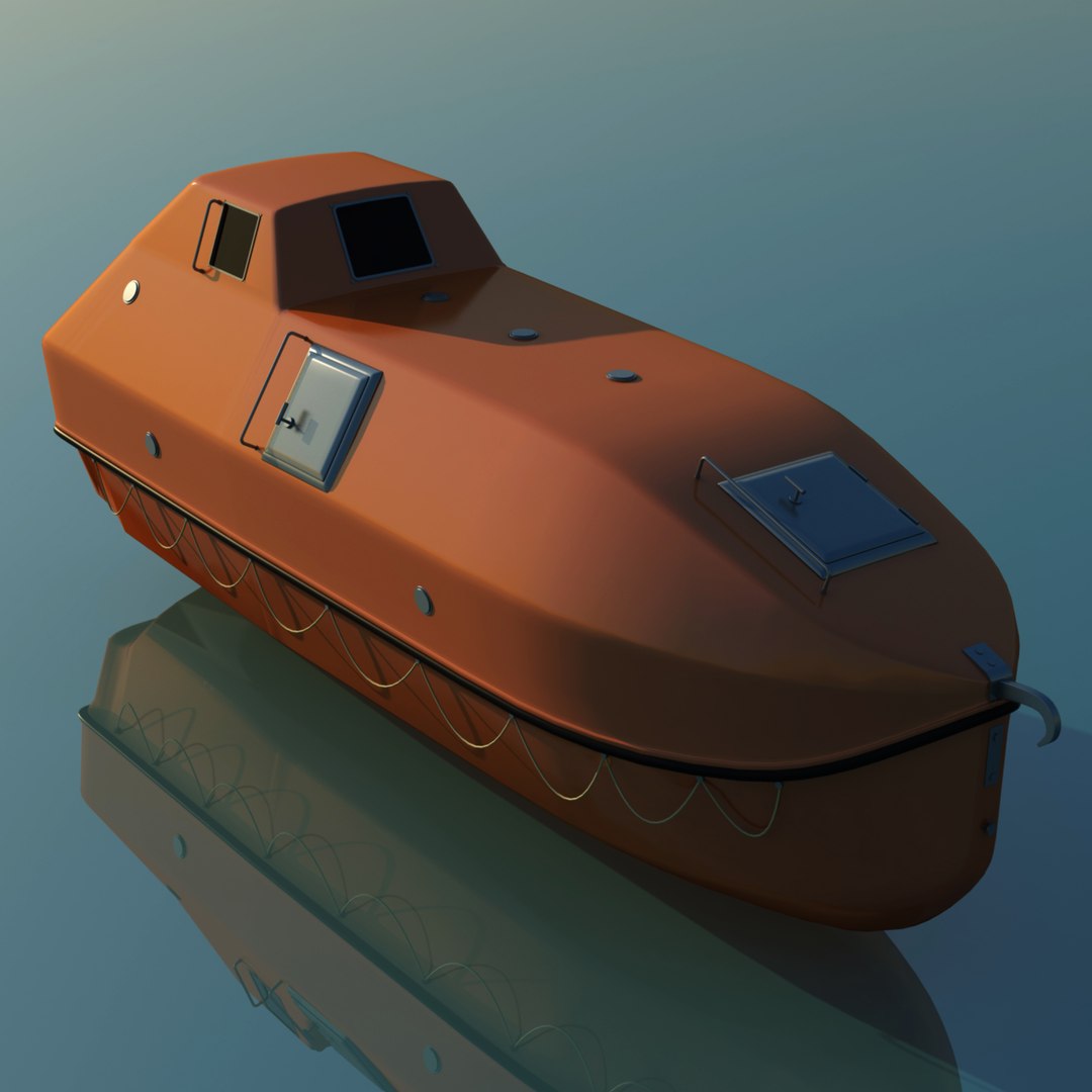 Enclosed Lifeboat 3d Model