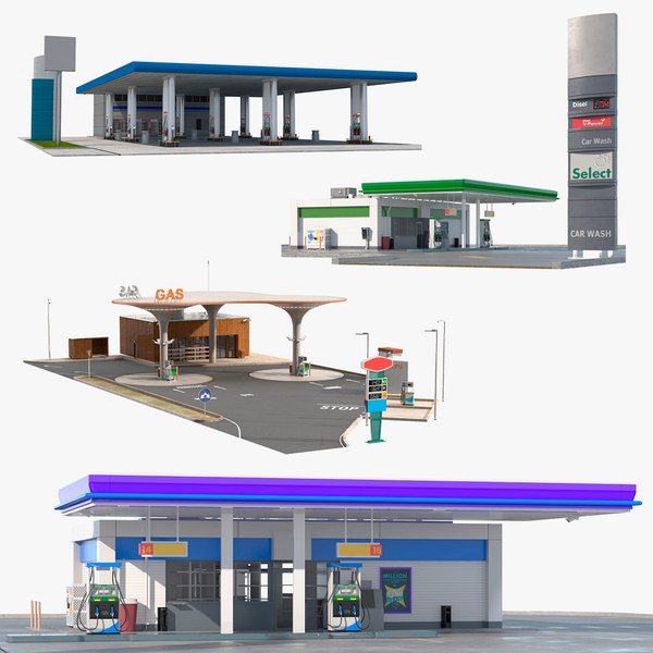 Gas Station 3D Models for Download | TurboSquid