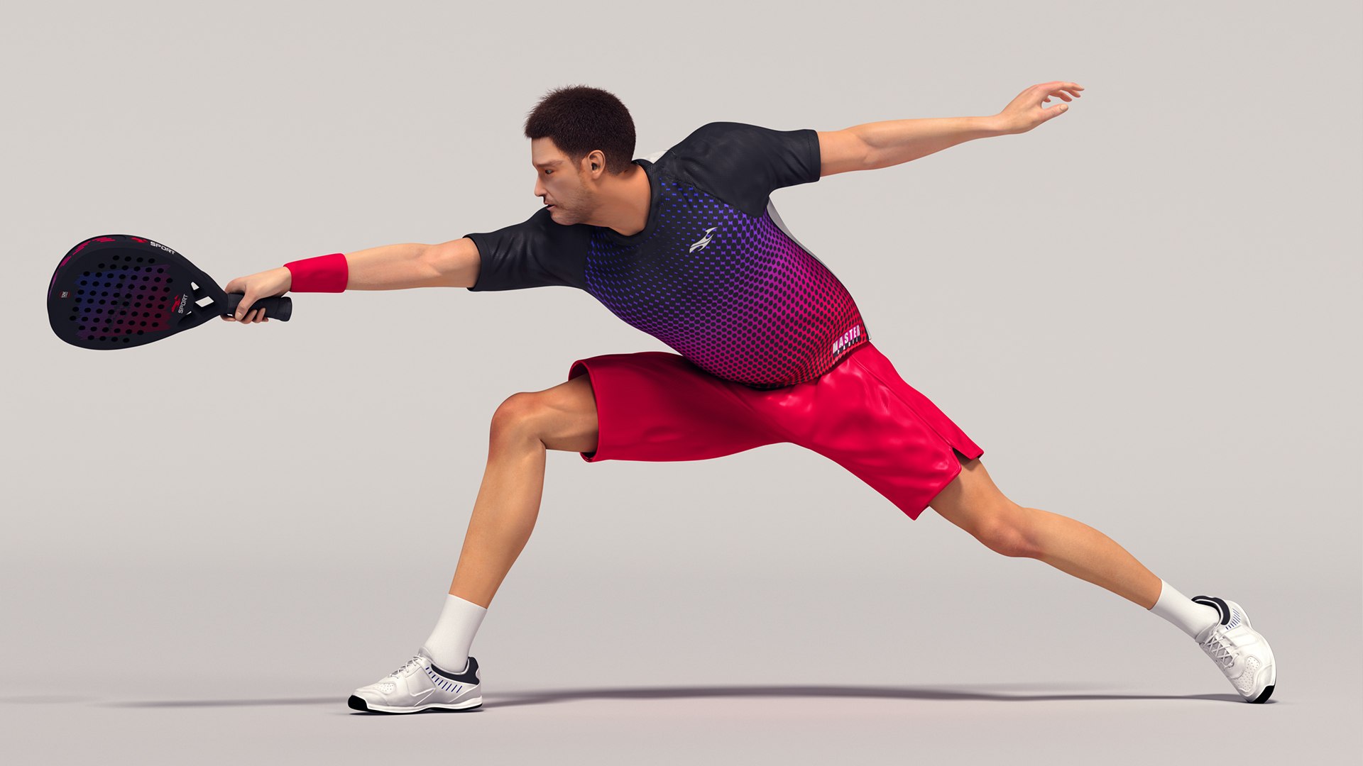 Male Padel Player Animated HQ 3D Model - TurboSquid 1813354