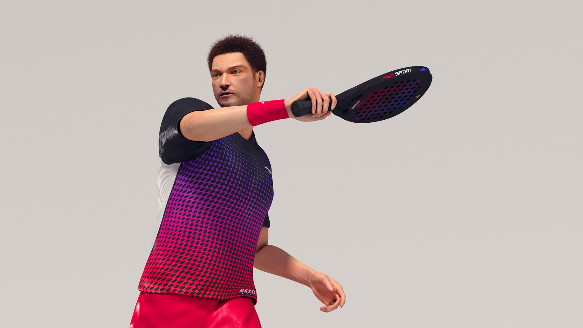 Male Padel Player Animated HQ 3D Model - TurboSquid 1813354