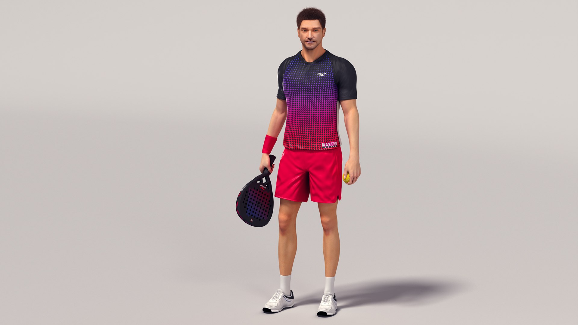 Male Padel Player Animated HQ 3D Model - TurboSquid 1813354