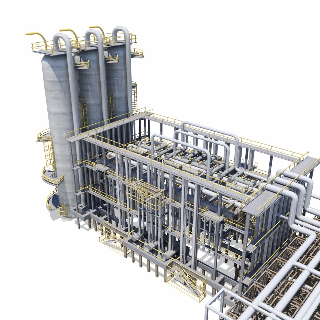 3D Industrial Natural Gas Plant - TurboSquid 1152115