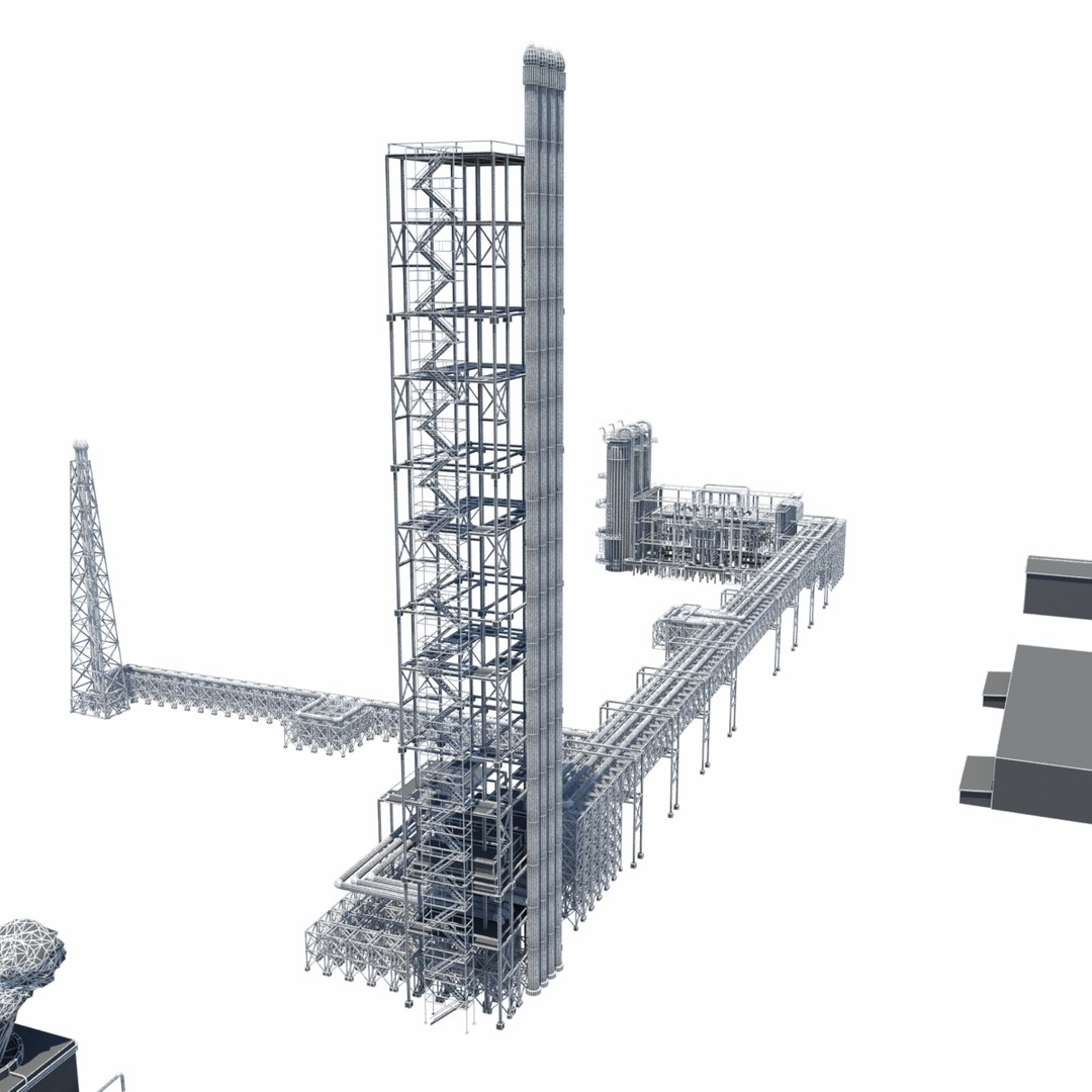 3D industrial natural gas plant - TurboSquid 1152115