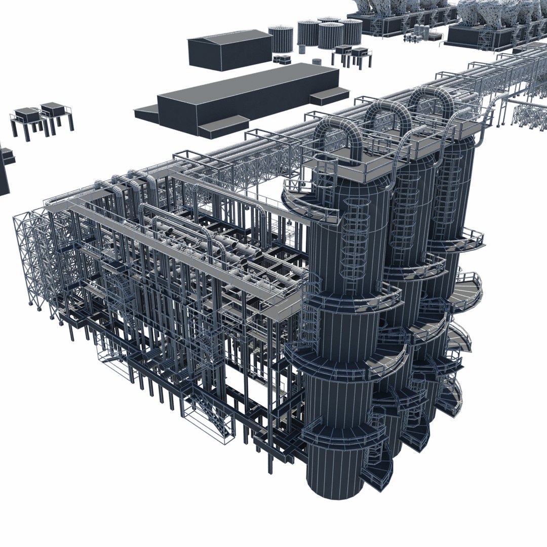 3D industrial natural gas plant - TurboSquid 1152115