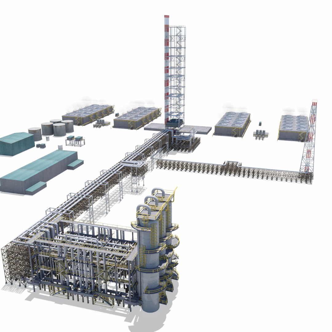 3D Industrial Natural Gas Plant - TurboSquid 1152115