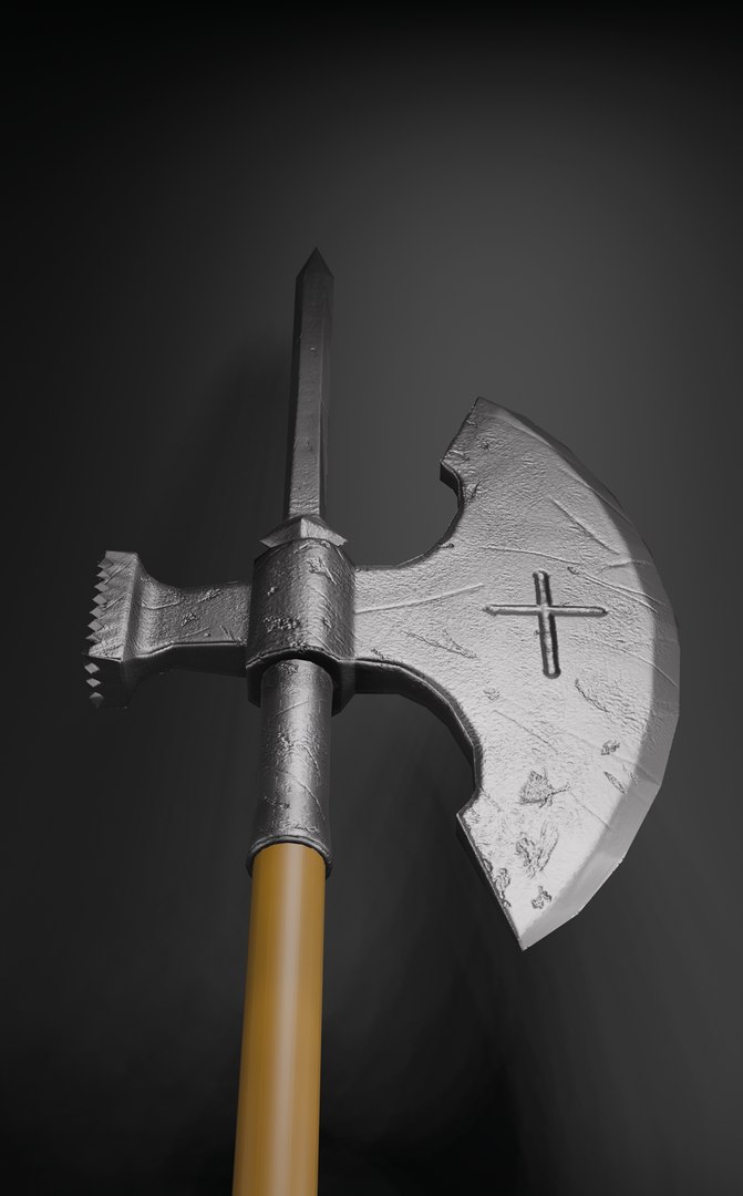 Detailed Medieval Pole Axe Low Poly Asset 3D Model - TurboSquid 2257182