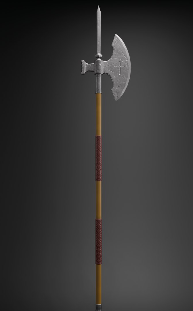 Detailed Medieval Pole Axe Low Poly Asset 3D Model - TurboSquid 2257182