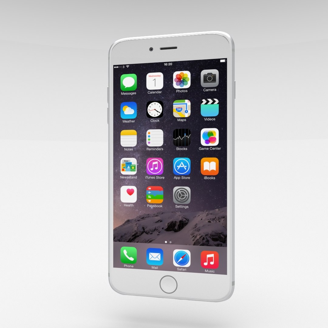 3d apple iphone 6 silver model