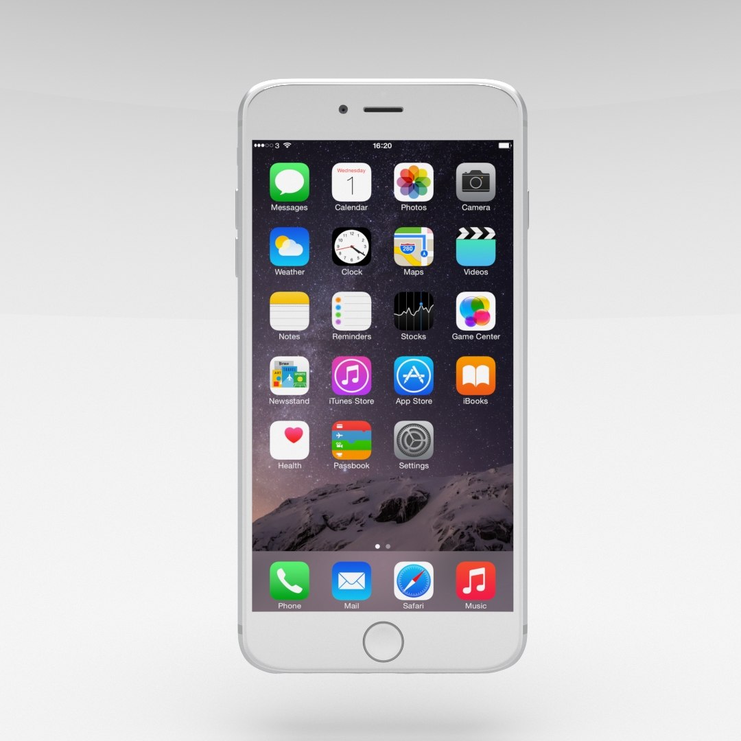 3d apple iphone 6 silver model