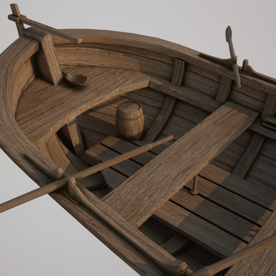 Medieval Rowboat 3d Model