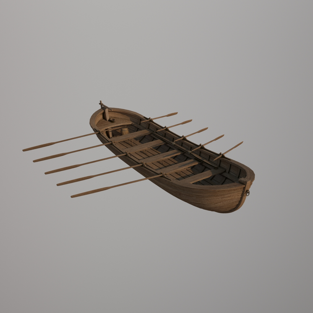 Medieval Rowboat 3d Model