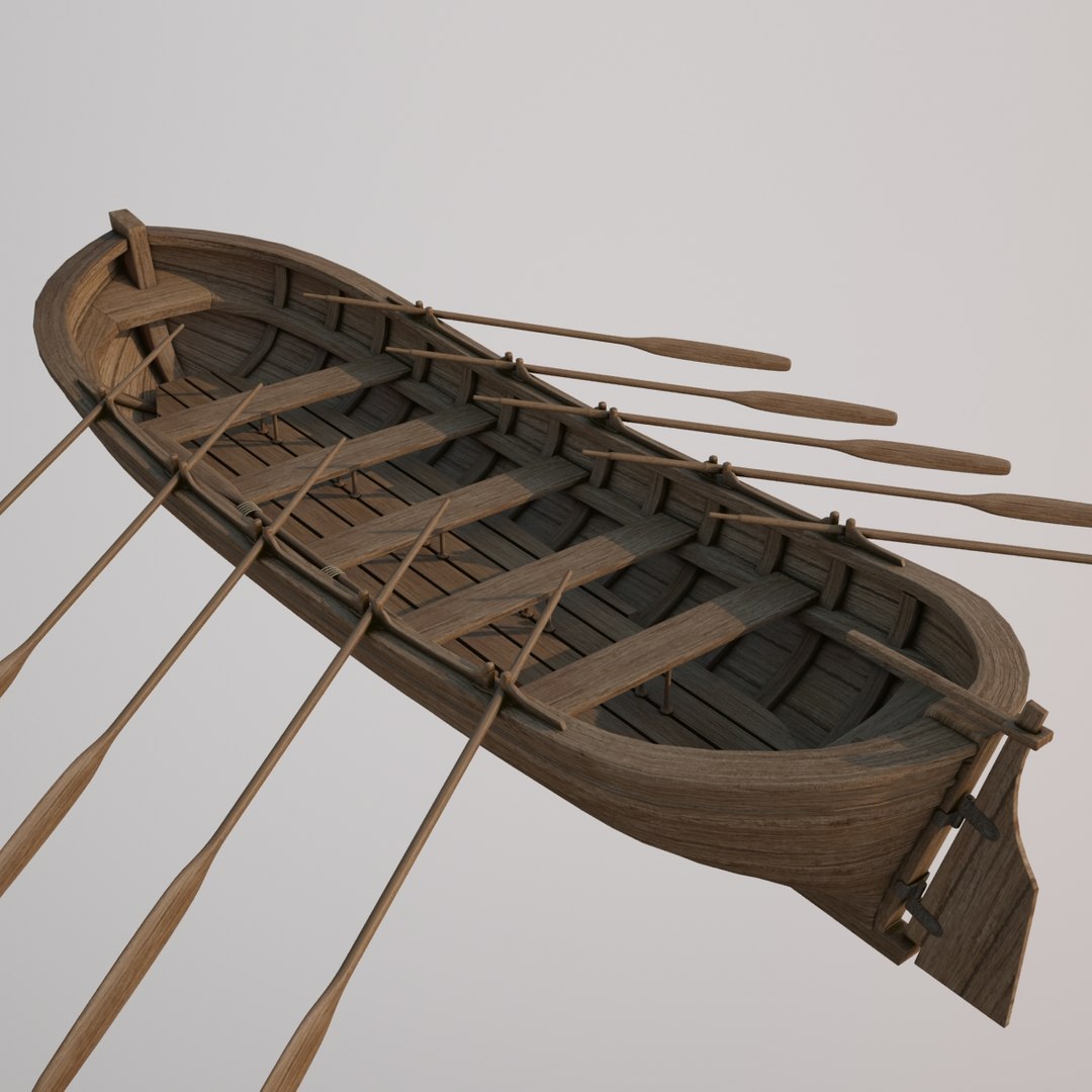 Medieval Rowboat 3d Model
