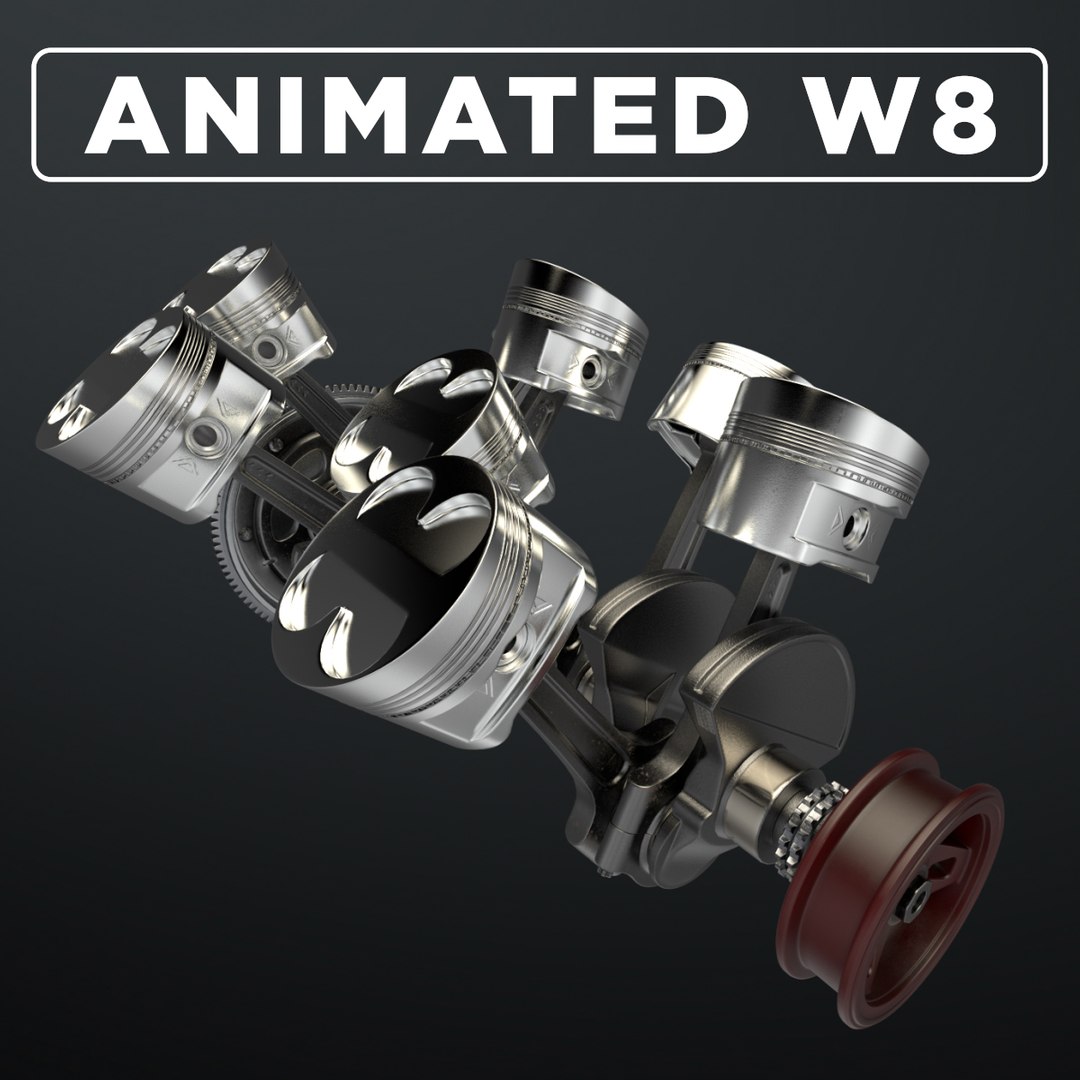 W8 Engine Working Animated Model - TurboSquid 1866494