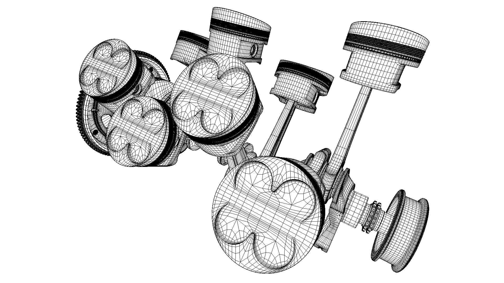 W8 Engine Working Animated Model - TurboSquid 1866494