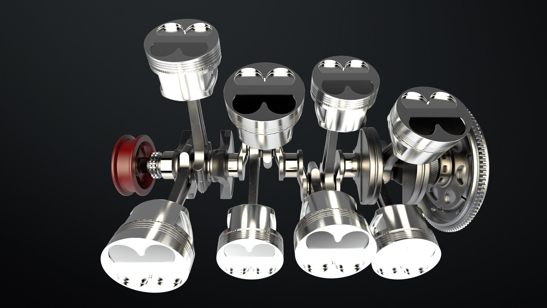 W8 Engine Working Animated Model - TurboSquid 1866494