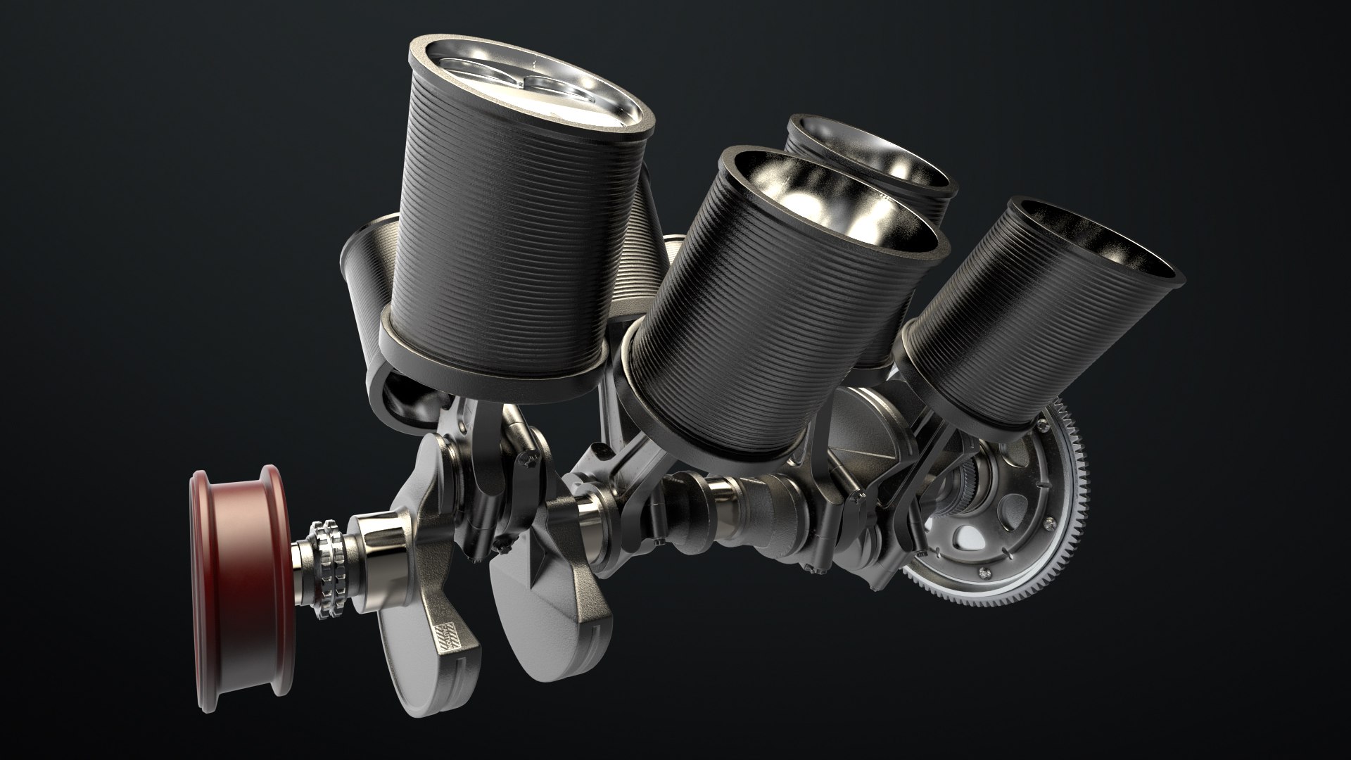 W8 Engine Working Animated Model - TurboSquid 1866494