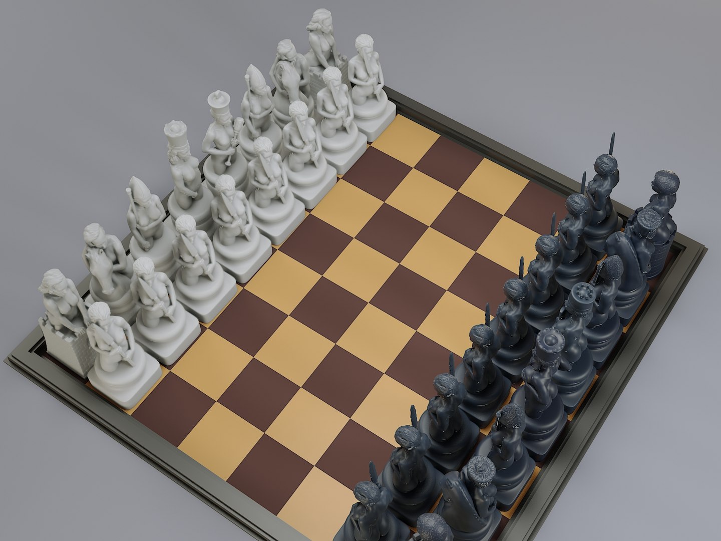 3D Model White Female Chess Beautiful - TurboSquid 1543945