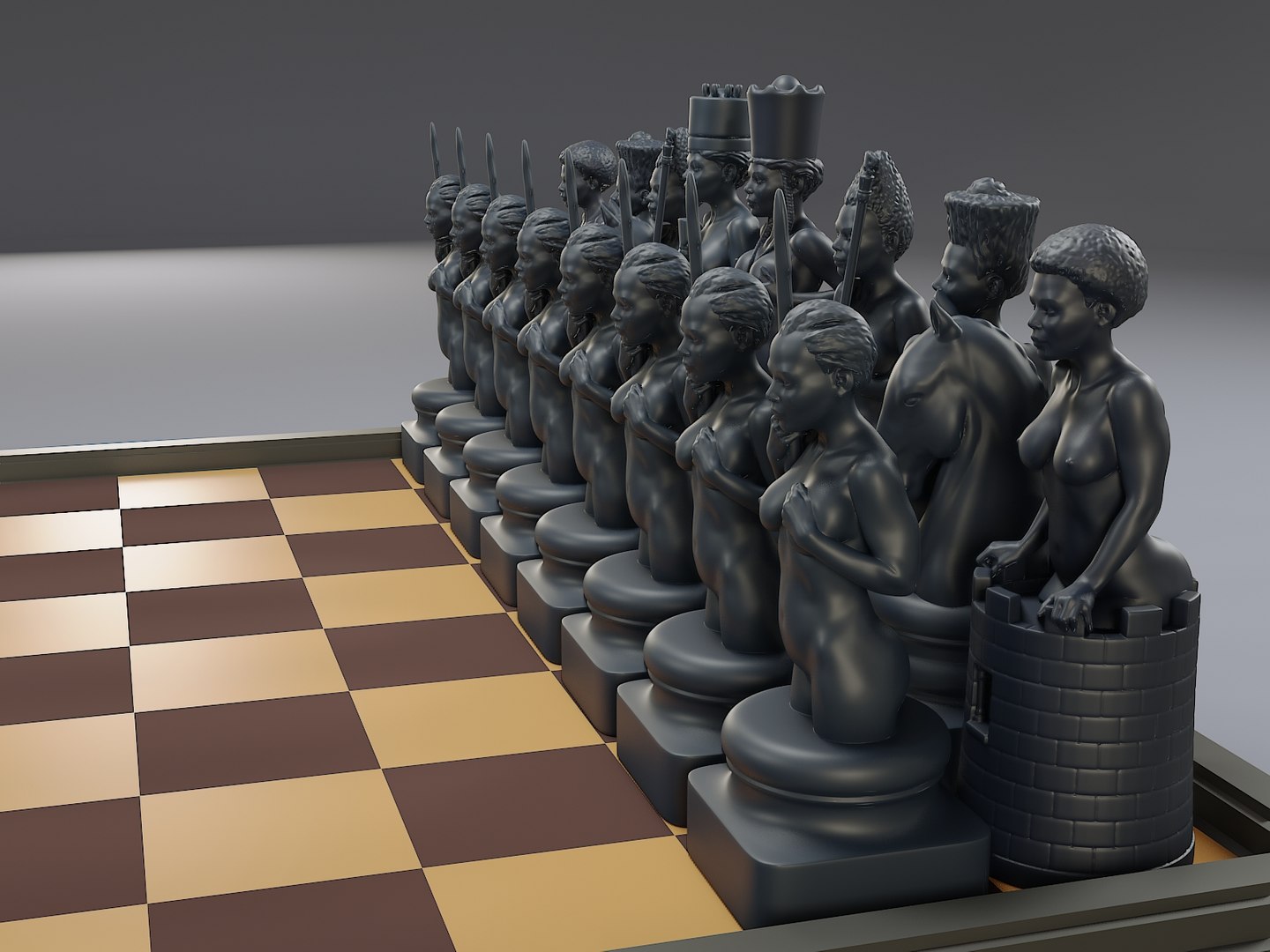 3D Model White Female Chess Beautiful - TurboSquid 1543945