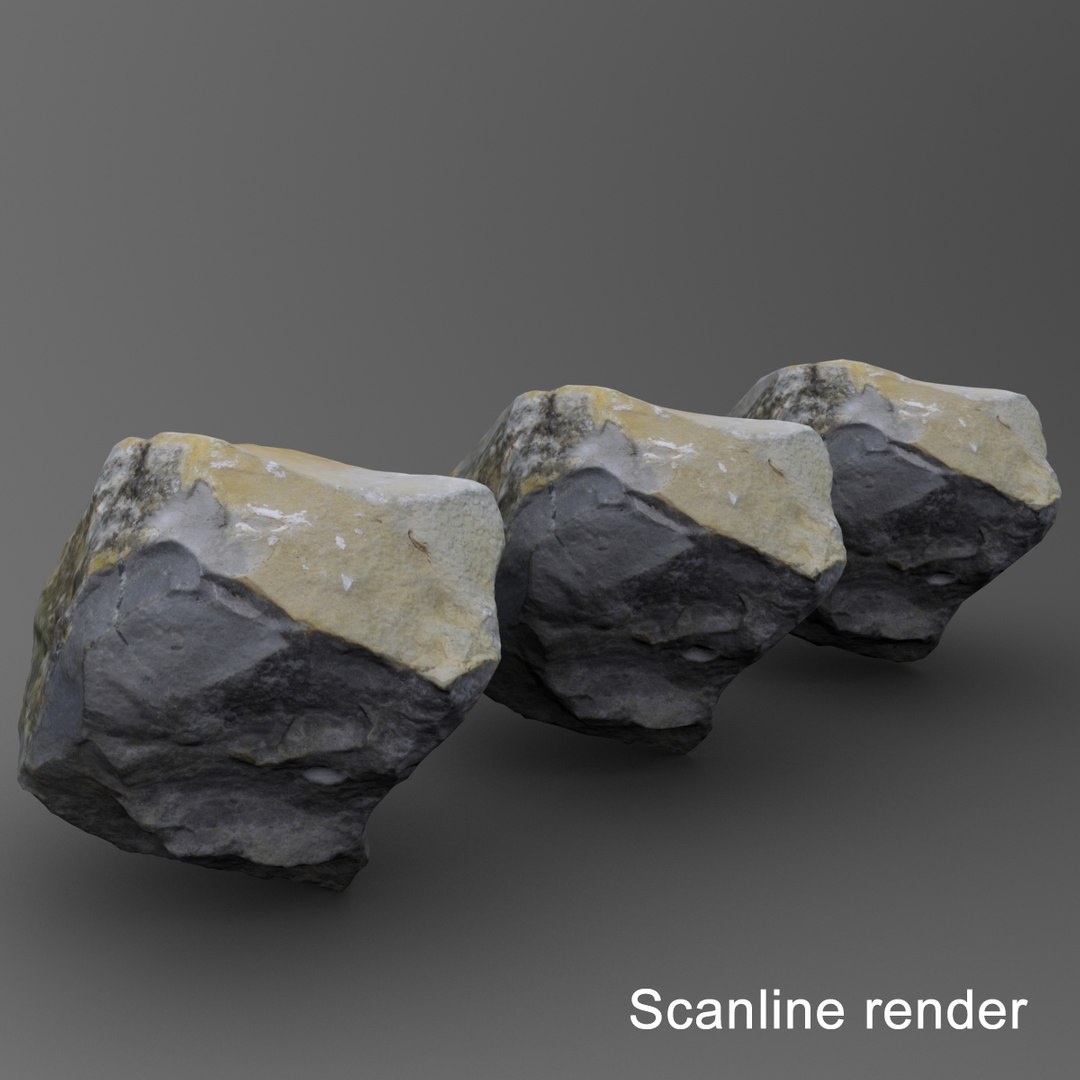 scanned rock realistic 3d 3ds