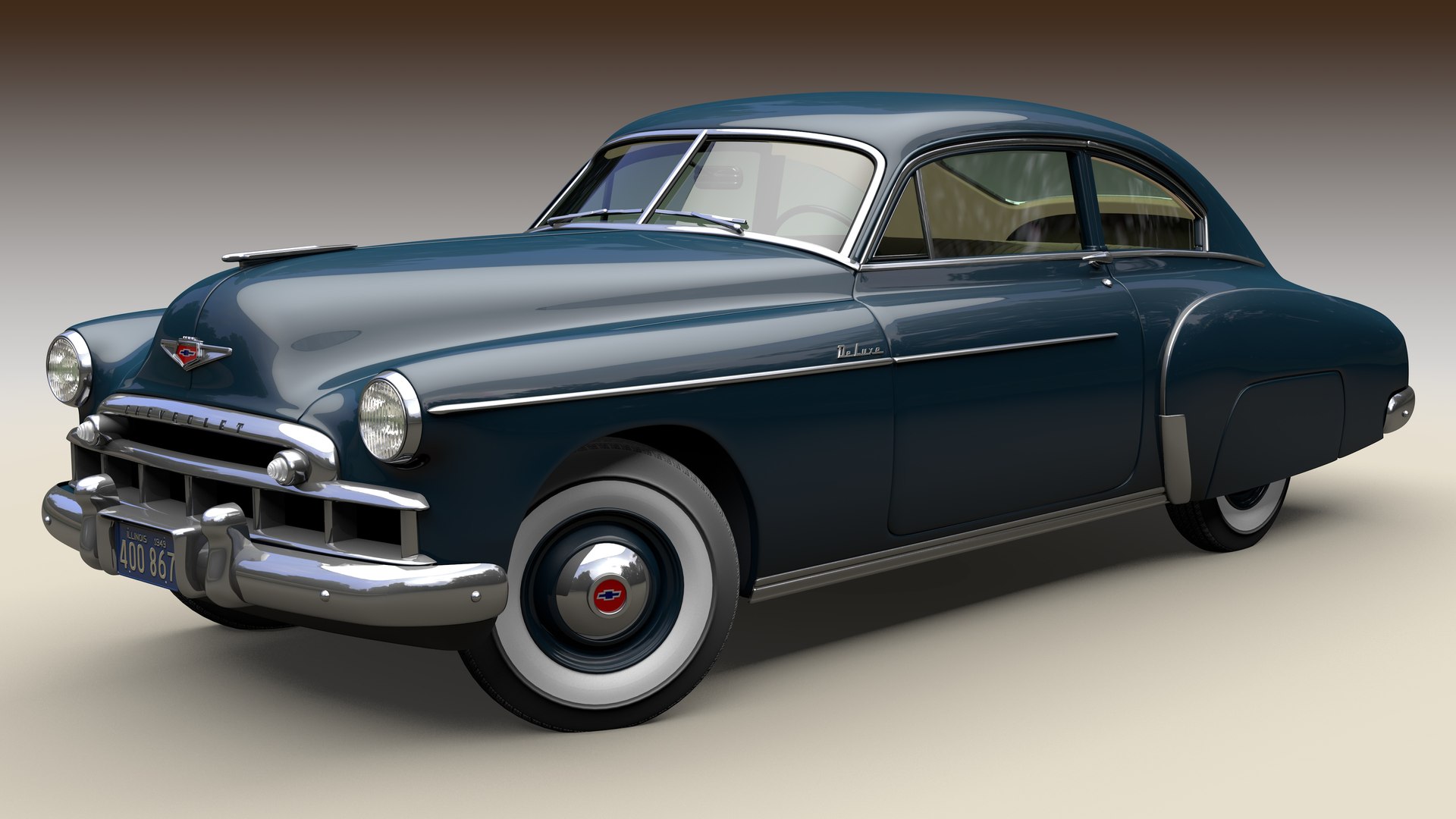 Chevrolet Fleetline 2 Door 1949 3D Model - TurboSquid 2030536