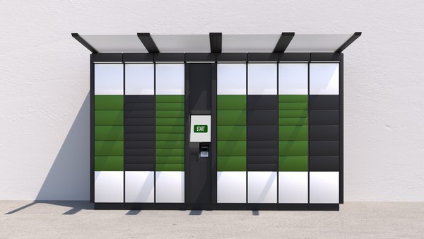 modelo 3d Pack Máquinas Expendedoras y Taquillas para Paquetería ...