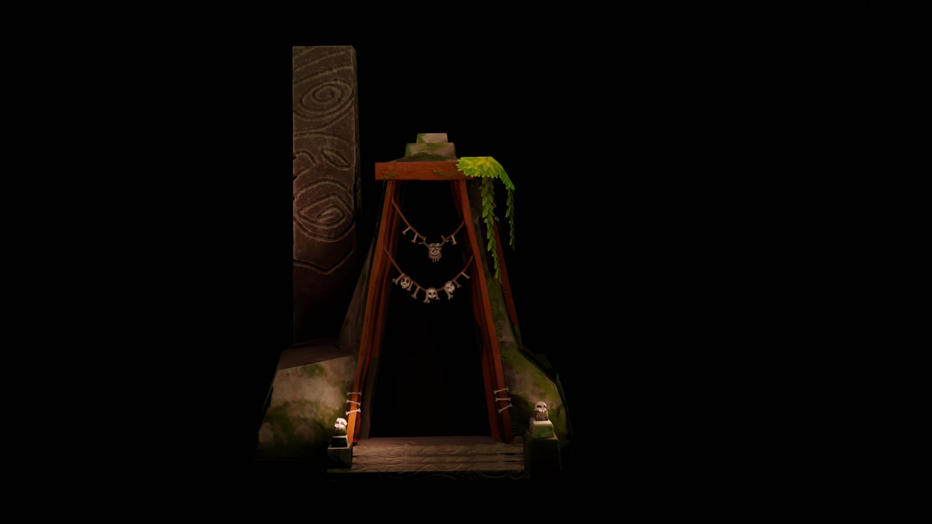 3D Tribal Pagan Shrine House Model - TurboSquid 1890594