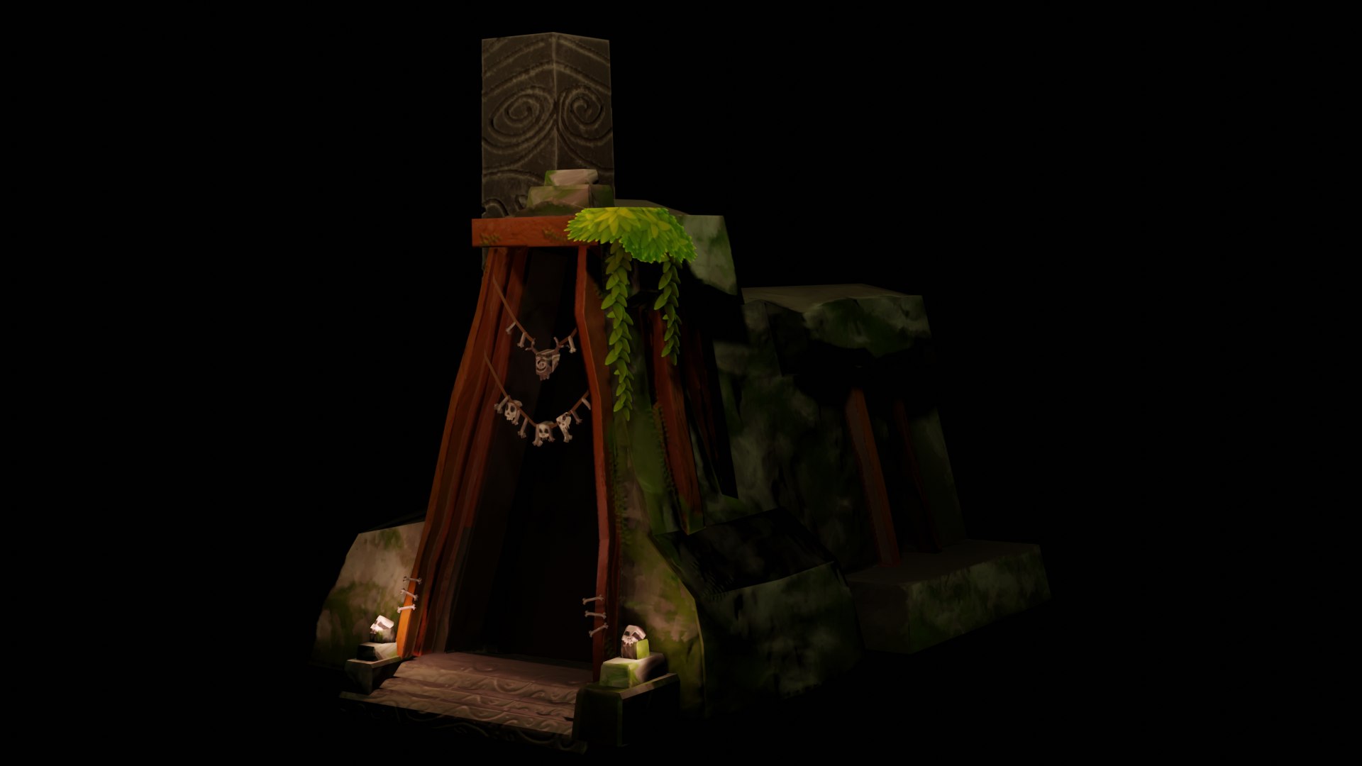 3D Tribal Pagan Shrine House Model - TurboSquid 1890594