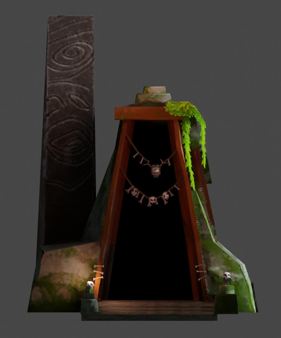 3D Tribal Pagan Shrine House Model - TurboSquid 1890594