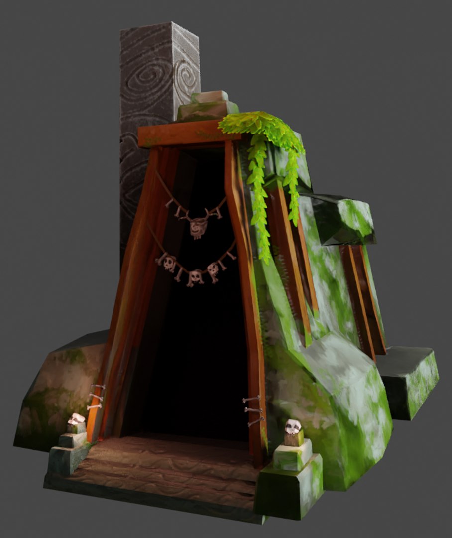 3D Tribal Pagan Shrine House Model - TurboSquid 1890594