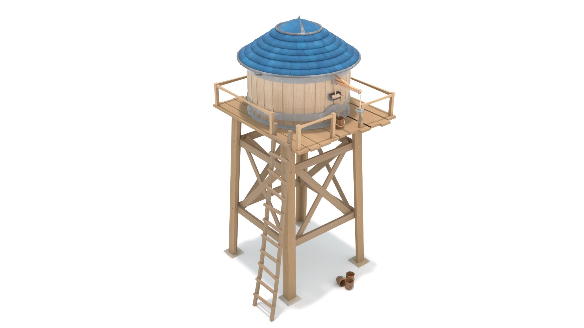 Stylized Wooden Water Tower 3D - TurboSquid 2404295
