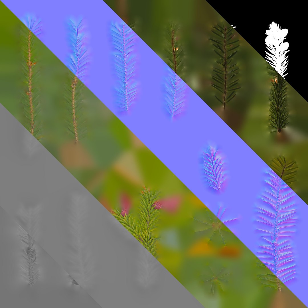 Dragon Spruce Trunk Model And Textures Pack Model - TurboSquid 2323609