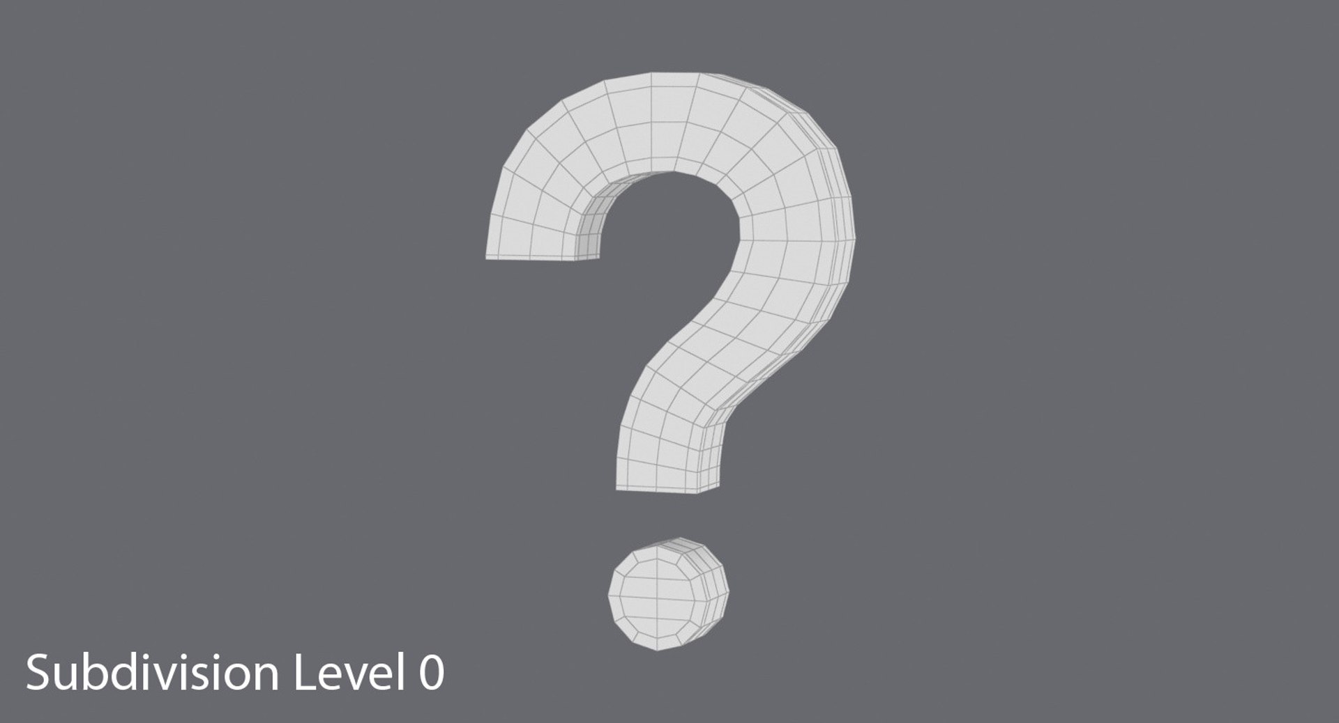 3d Question Mark Boxy Sharp Model