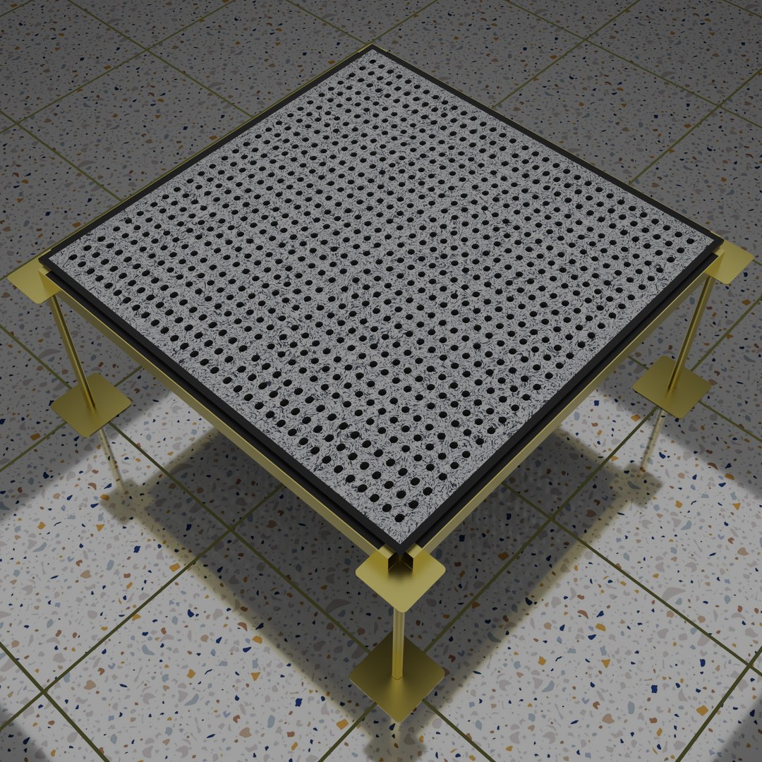 3D Perforated Raised Floor With Pedestals And Stringer 3 Model ...