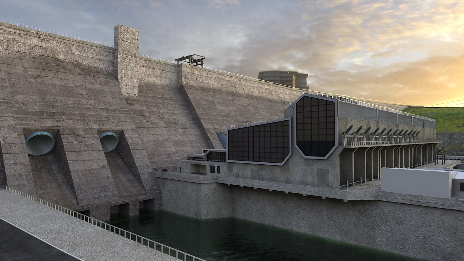Dam Flow Water Model - TurboSquid 1362736