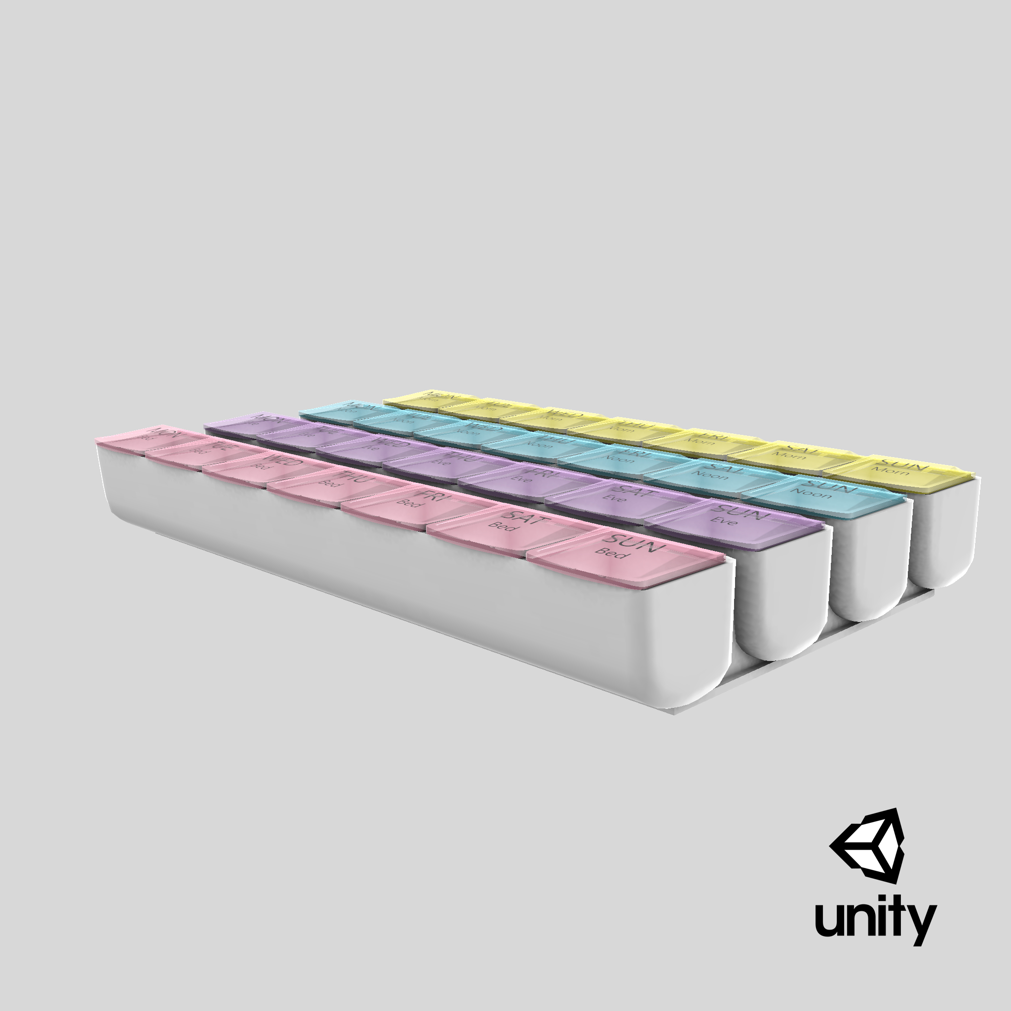 Weekly pill organizer 4 3D model - TurboSquid 1565719