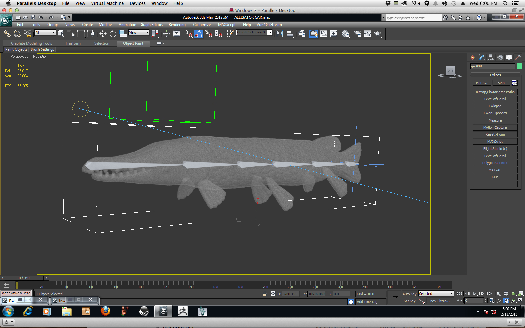 3d alligator gar model