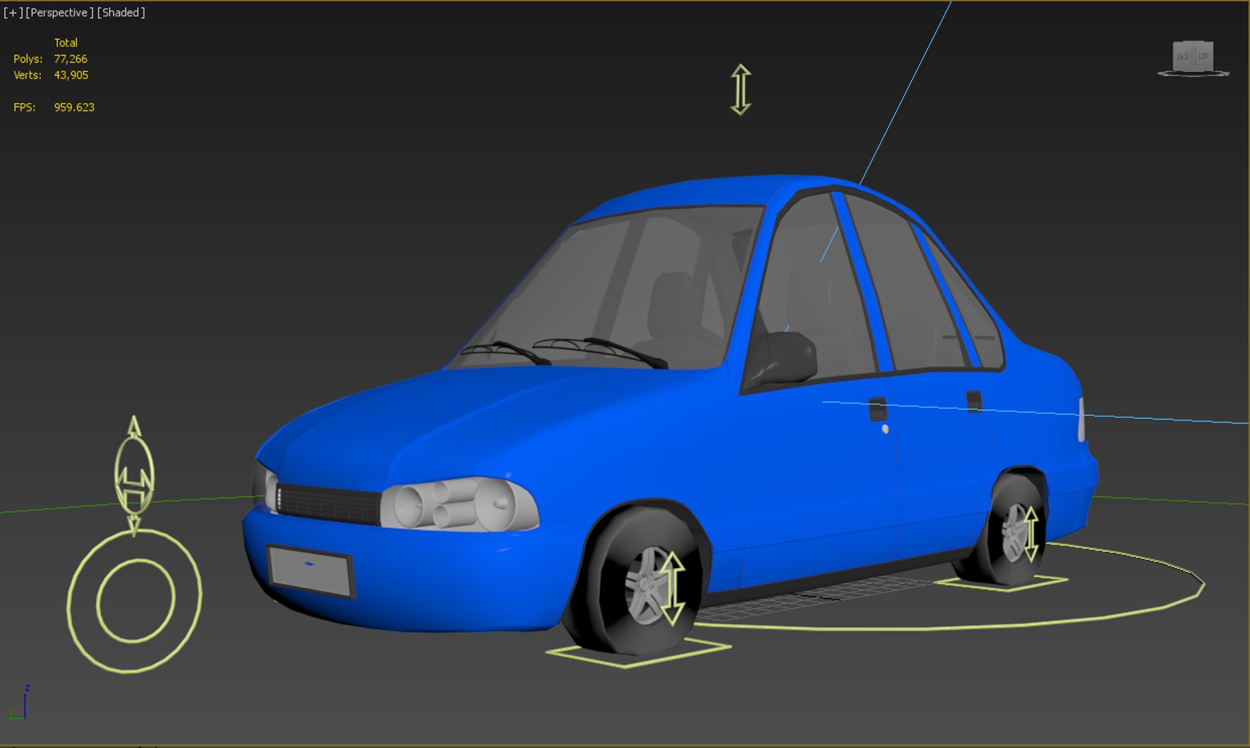 Blue car model - TurboSquid 1364350