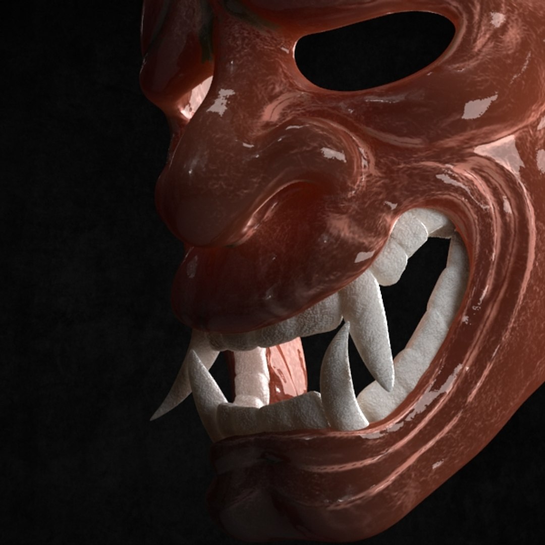 japanese demon mask 3d obj