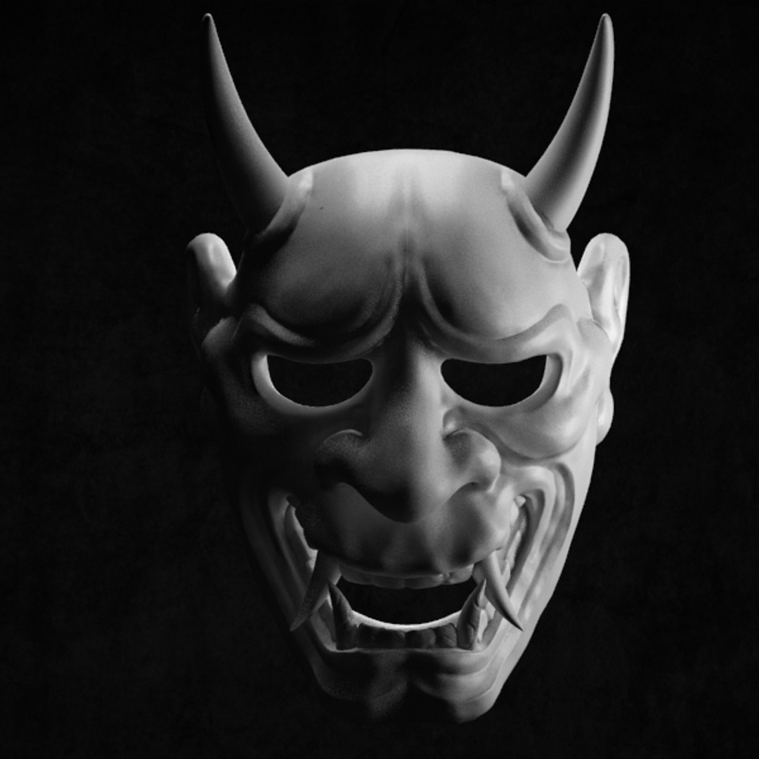 japanese demon mask 3d obj