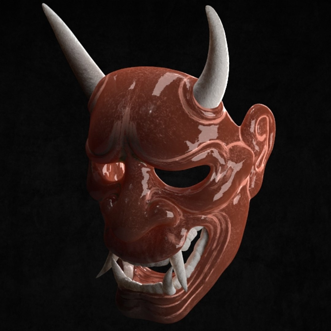 japanese demon mask 3d obj