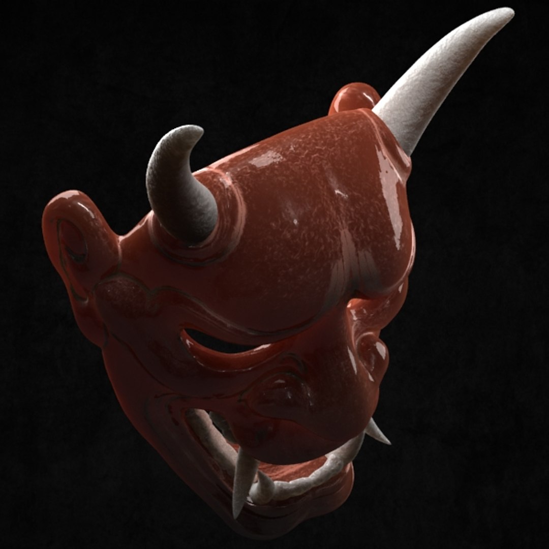 japanese demon mask 3d obj
