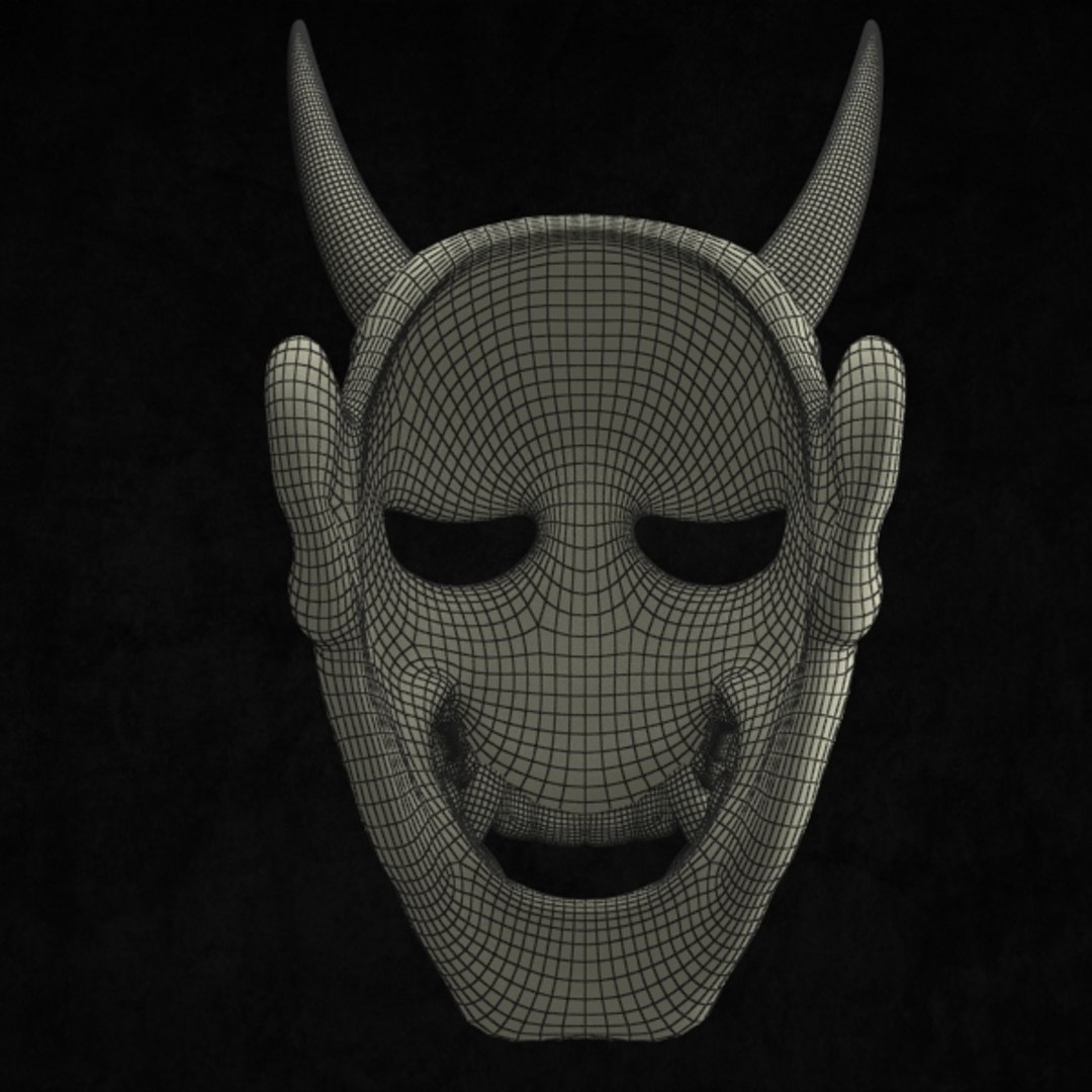 japanese demon mask 3d obj