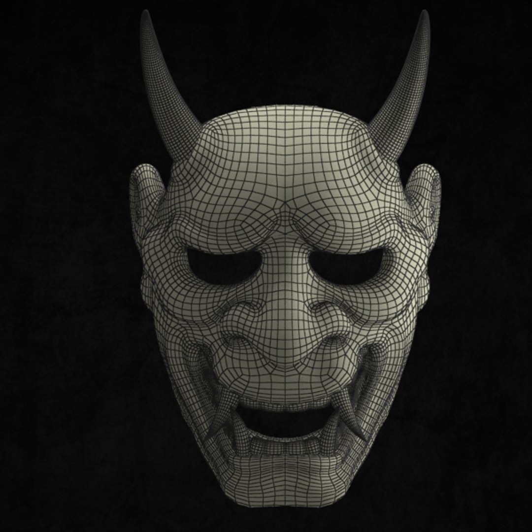 japanese demon mask 3d obj