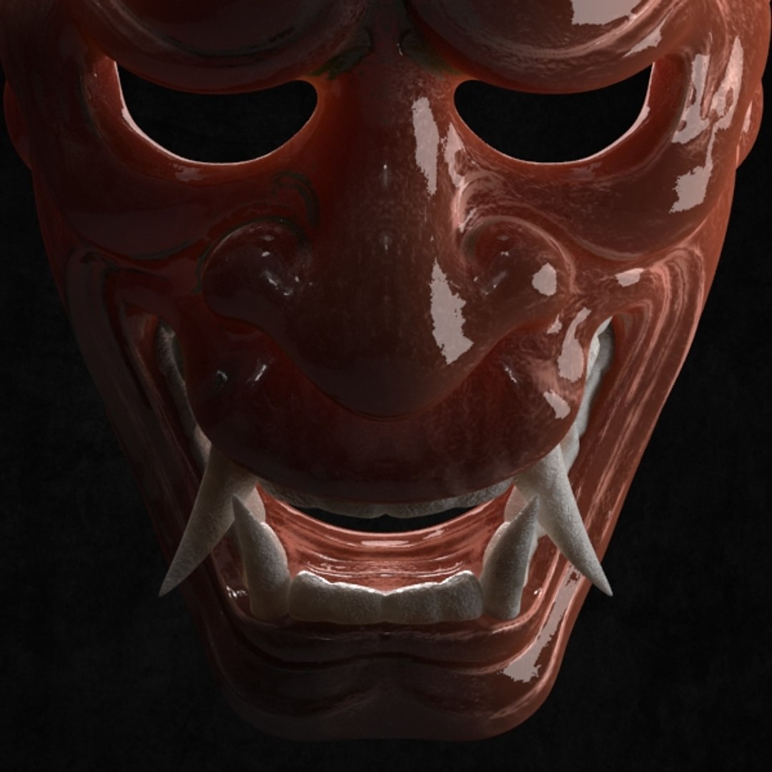 japanese demon mask 3d obj