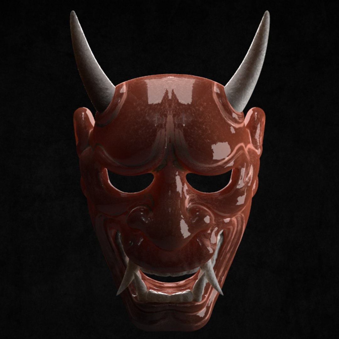 japanese demon mask 3d obj