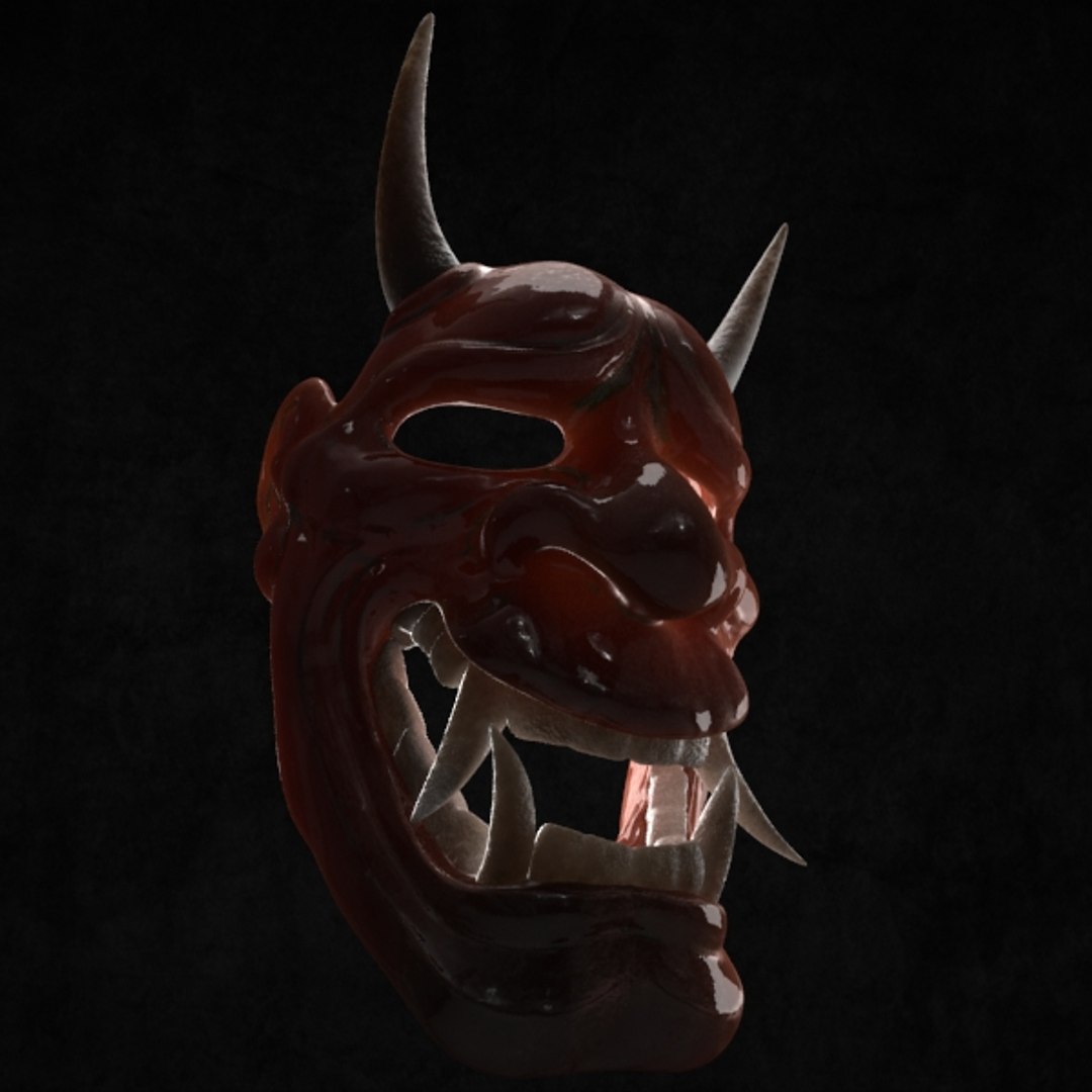 japanese demon mask 3d obj