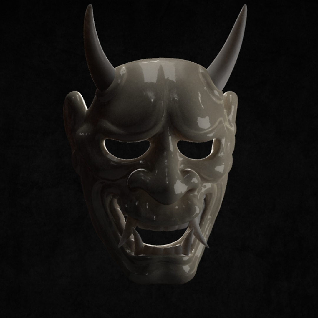 japanese demon mask 3d obj