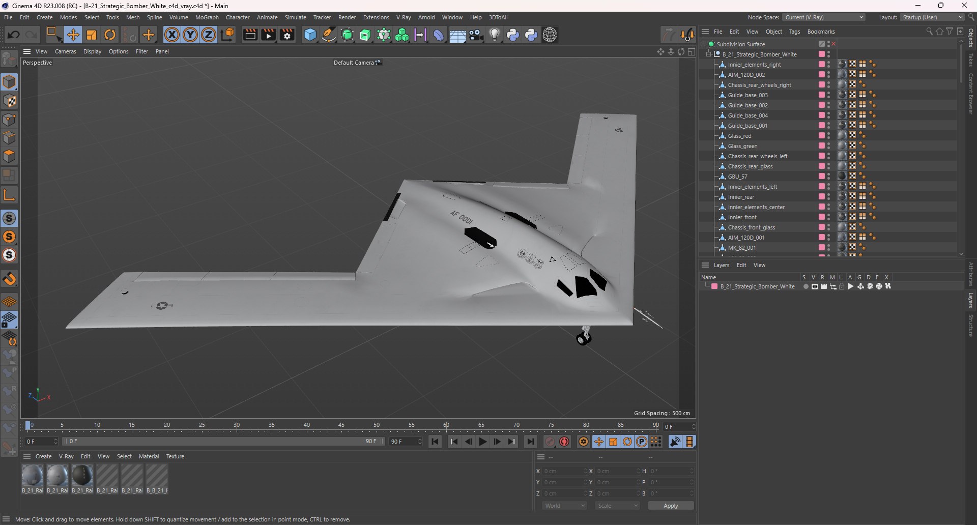 B-21 Strategic Bomber White 3D Model - TurboSquid 2386172