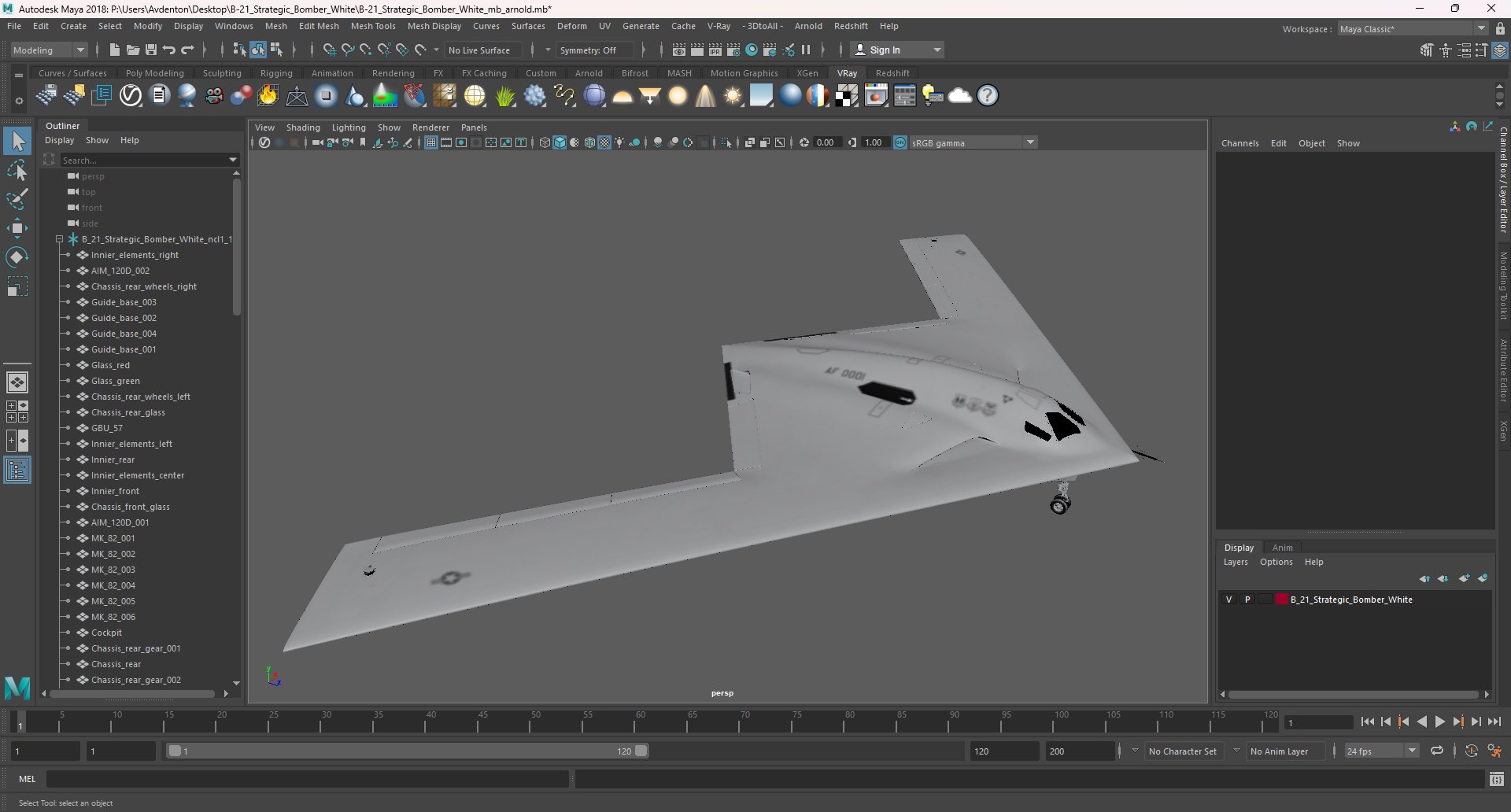 B-21 Strategic Bomber White 3D Model - TurboSquid 2386172
