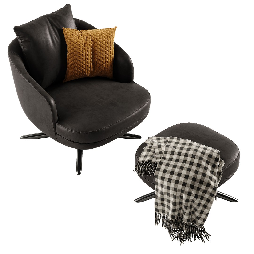 3D Minotti Raphael swivel armchair - TurboSquid 2151465